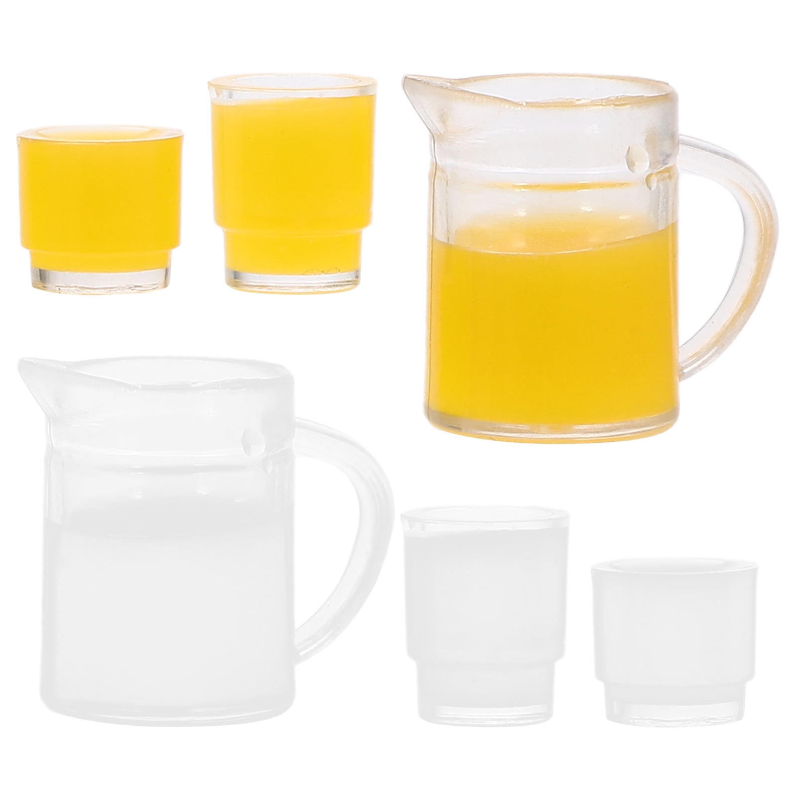 Himition 2 sets of Mini Cup Pitcher kit Dollhouse Mini Juice Milk ...