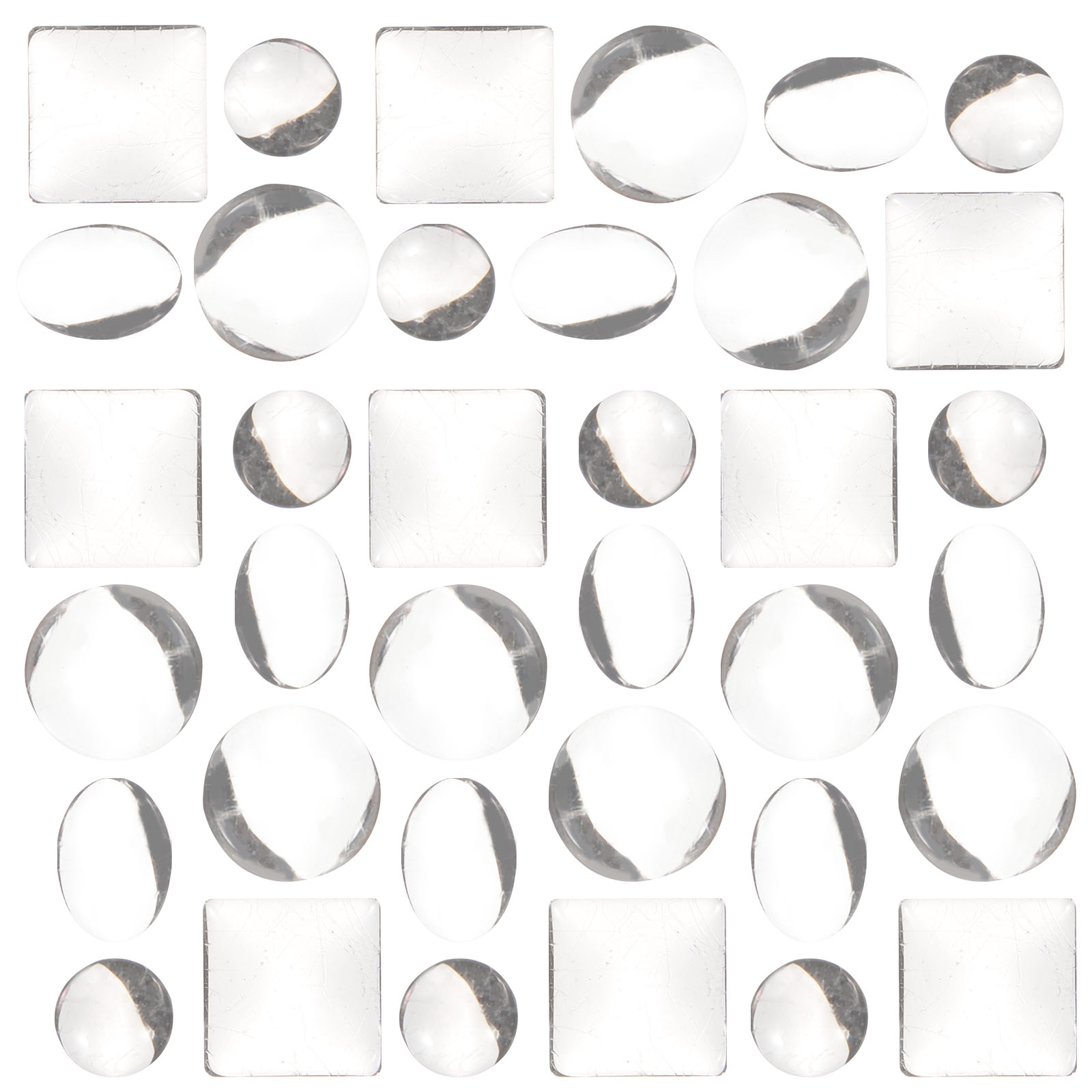 Himition 200pcs Clear Glass Cabochon Transparent Flat Back Dome Multi ...