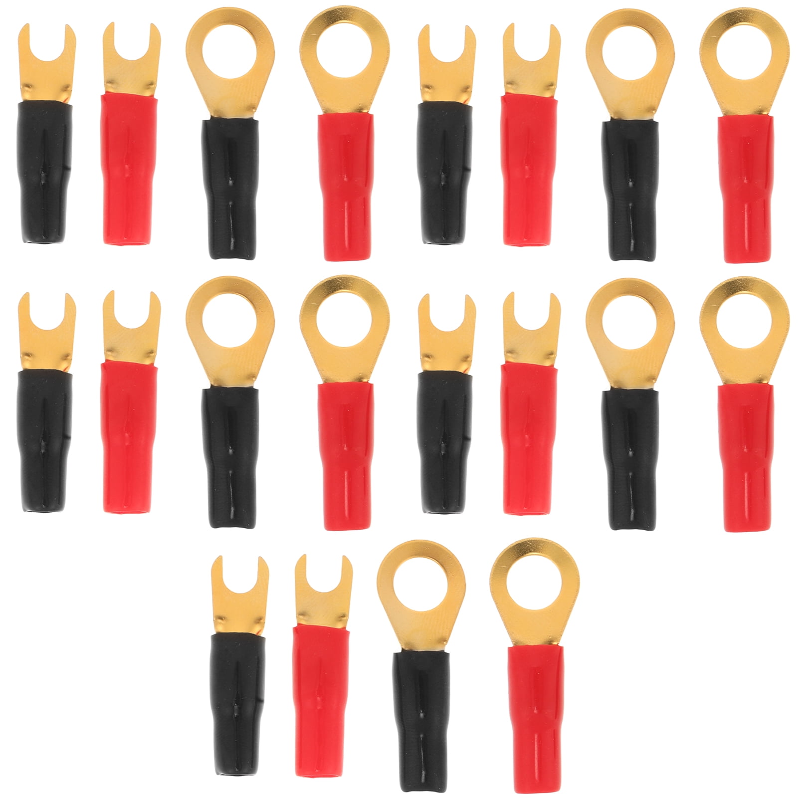 Himition 20Pcs Insulated Terminals Ring Fork Electrical Wire Crimp ...