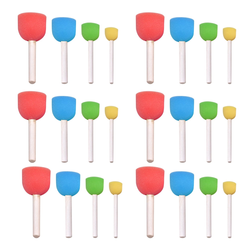 Himition 24pcs Assorted Round Paint Sponge Brush Set Painting Tools ...