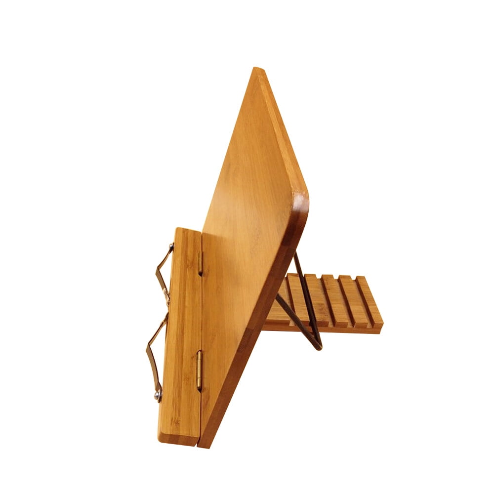 Himition 28x20cm Bamboo Book Holder Adjustable Book Holder with Tray ...