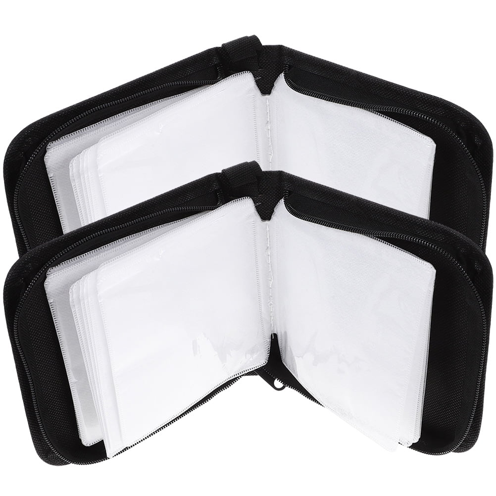 Himition 2Pcs CDs Case Portable Travel DVD Case Protective Zipper CD ...