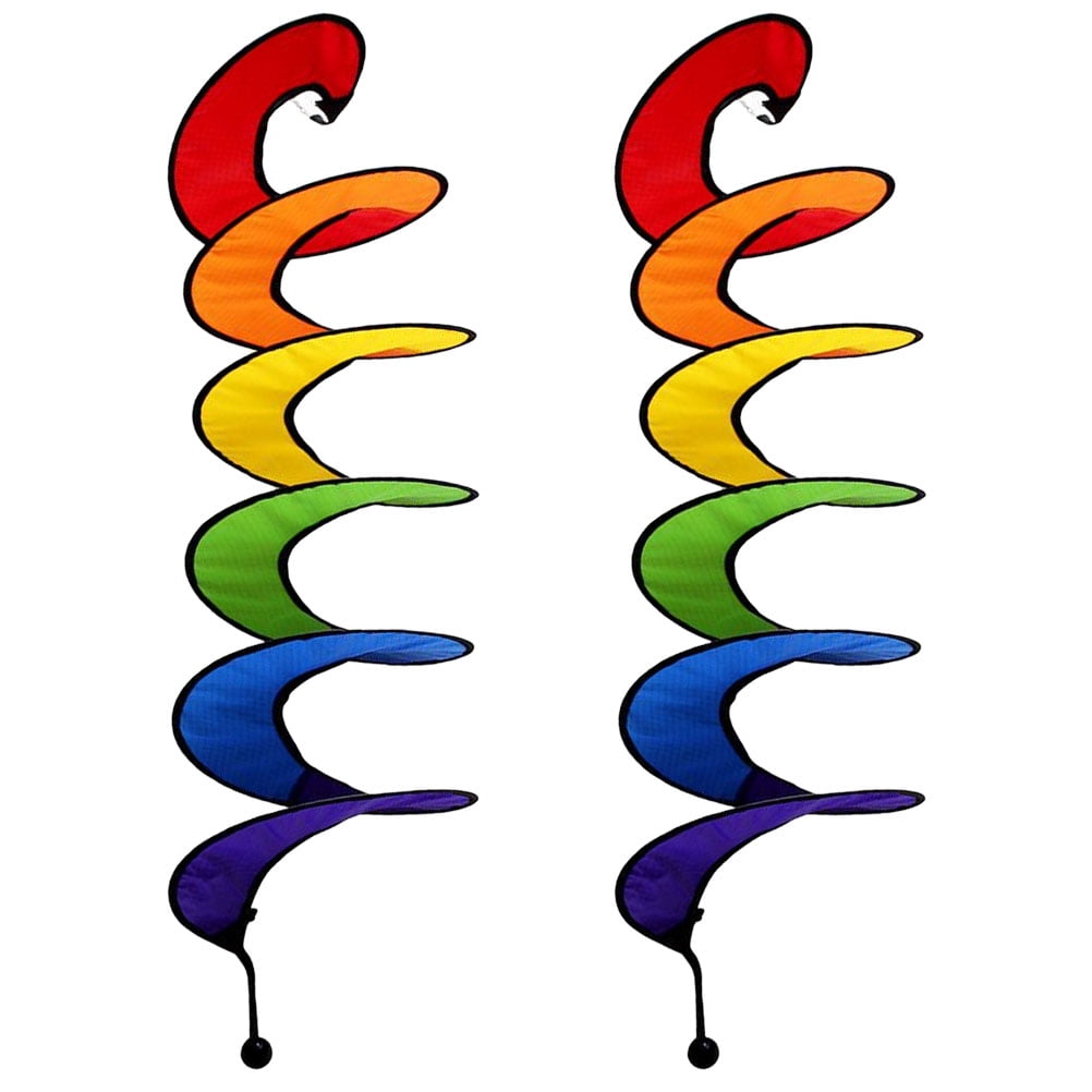 Himition 2Pcs Wind Rotate Ornament Garden Rotating Spiral Pendant ...