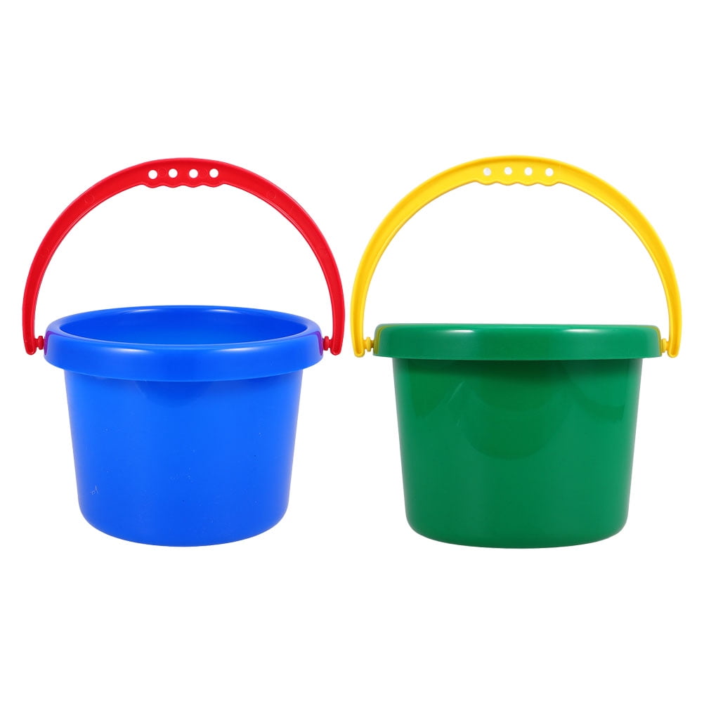 Himition 2pcs Beach Sand Bucket with Handle Portable Water Bucket Sand ...
