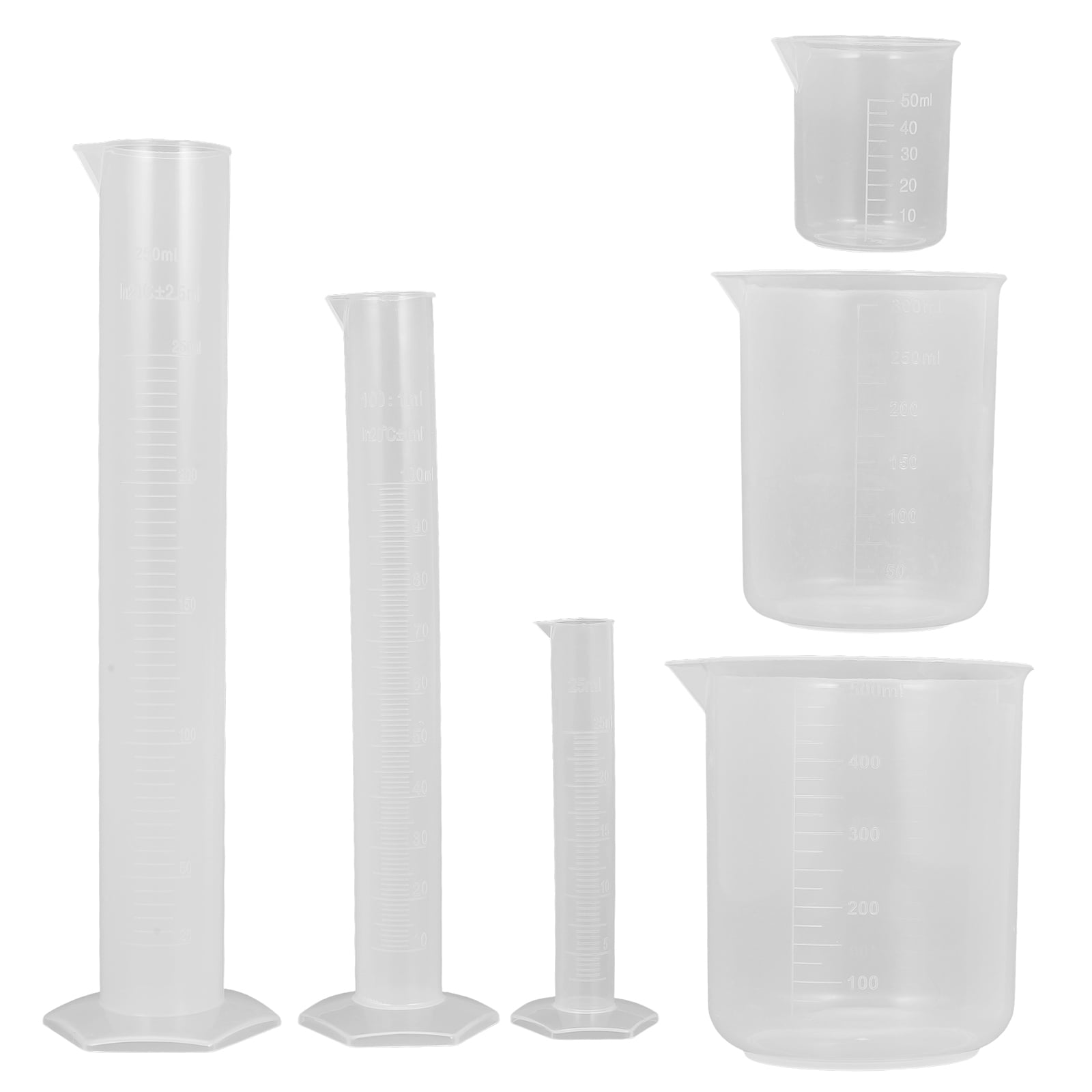 FELTECHELECTR Plastic Science Beakers 3Pcs Transparent For Household ...