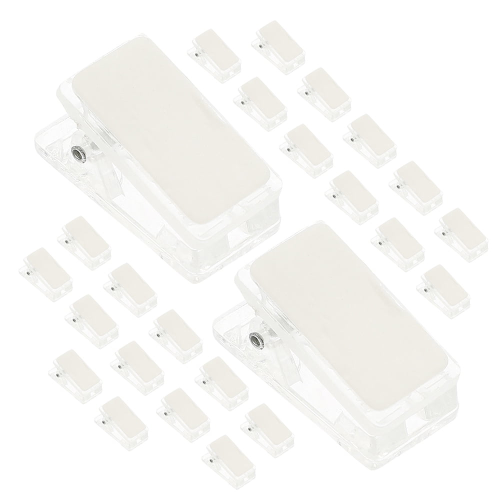 Himition 35pcs Adhesive Work Badge Clip Name Tag Clips Plastic Name ...