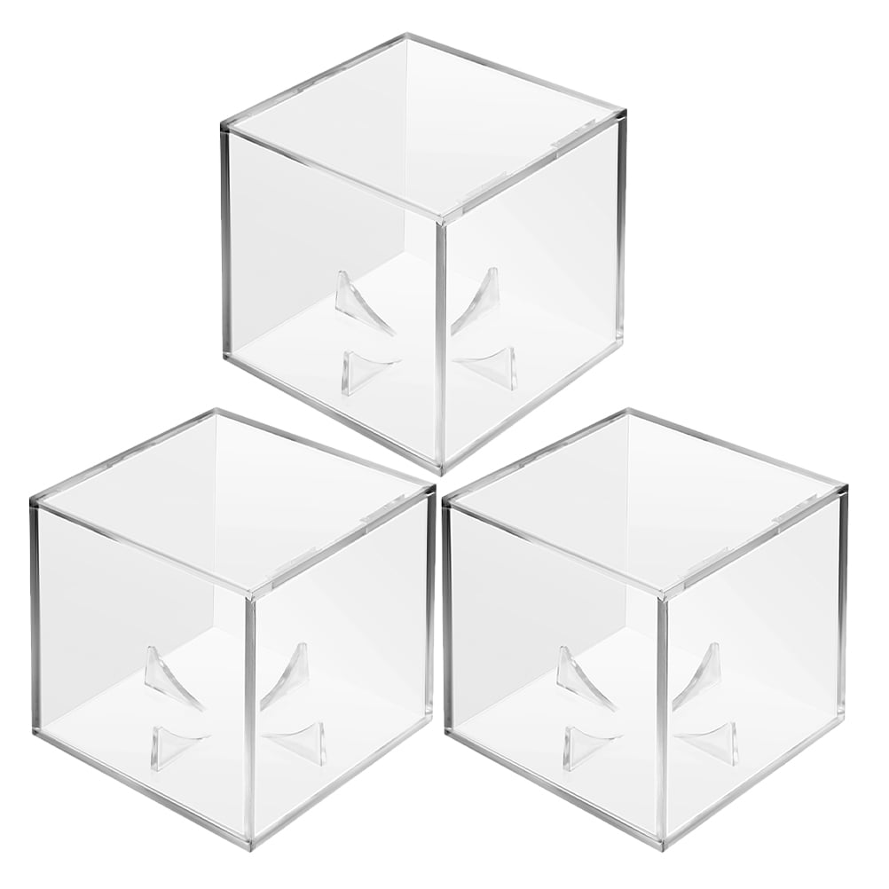 Himition 3pcs Clear Acrylic Baseball Display Case with Stand Small ...