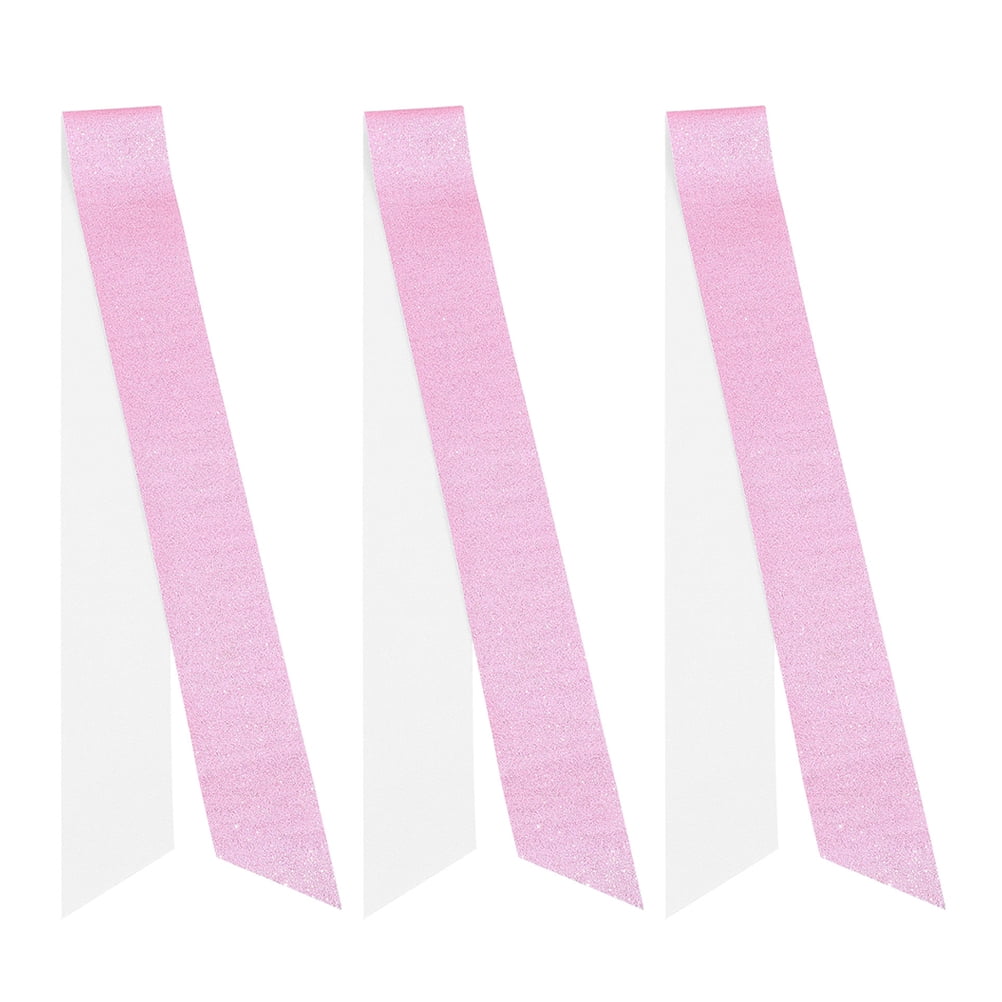 FELTECHELECTR Plain Sash To Decorate Pink Glitter Cloth 3Pcs 63.0X3.7In ...