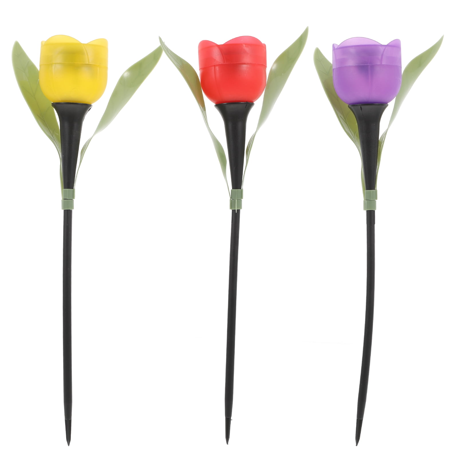Himition 3pcs Solar LED Garden Lights Tulips Shape Outdoor Solar Power ...