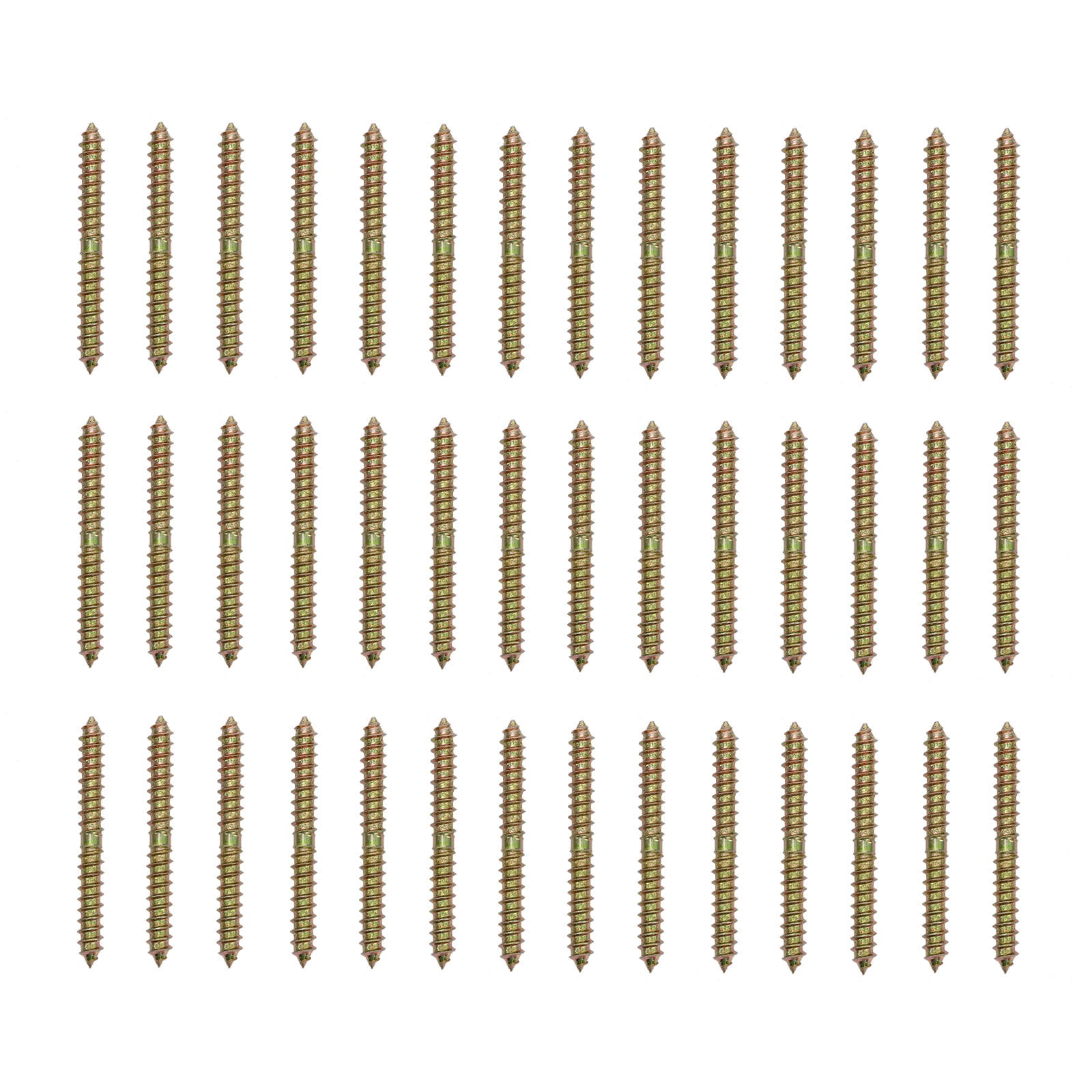 Himition 40pcs Dowel Screw Double Ended Screw Zinc Plating Self-Tapping ...