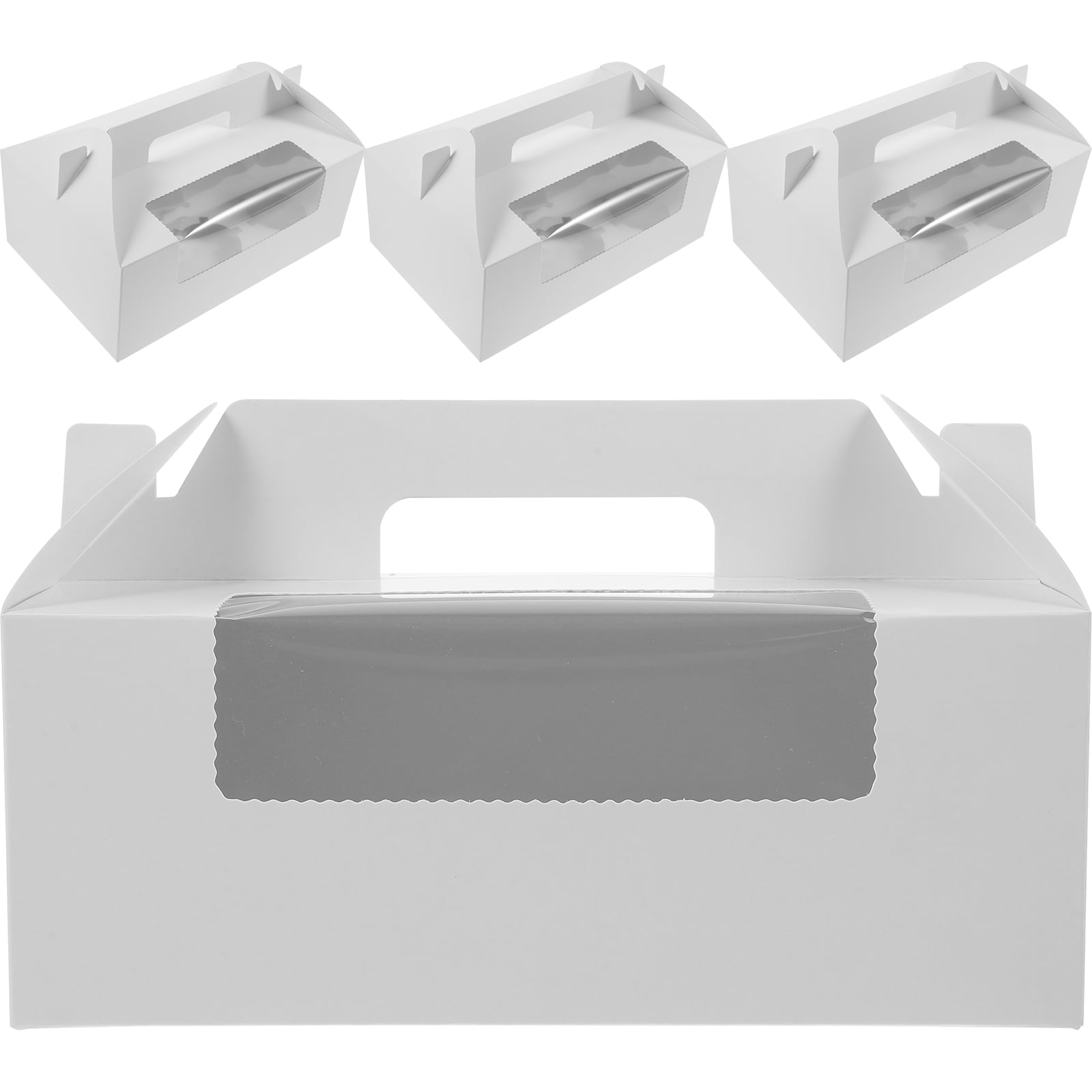 Himition 4pcs Cupcake Boxes Clear Window Bakery Box with 6 Hole Inserts ...