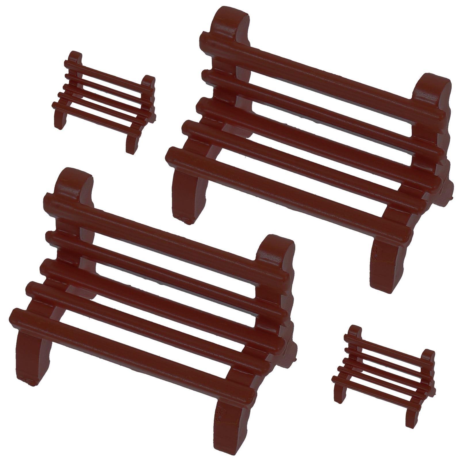 FELTECHELECTR Mini Bench Model Plastic Coffee 4Pcs for Realistic Garden ...