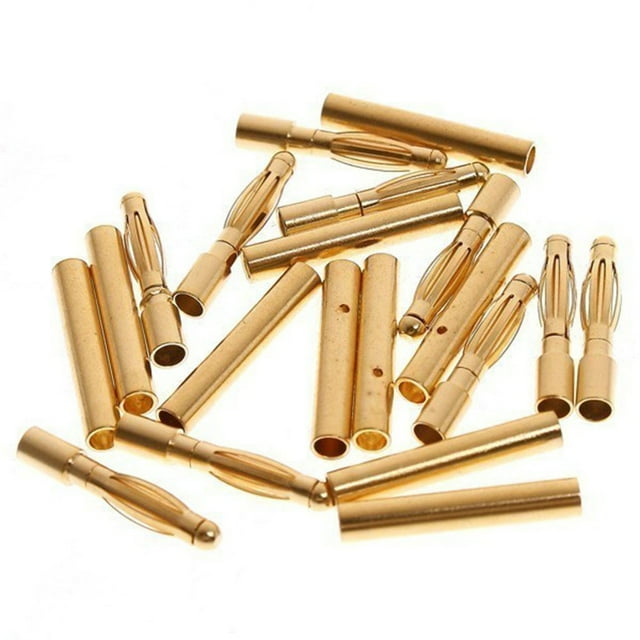 Himition 50 Pairs of 2.0mm Gold Plated Male & Female Bullet Banana ...