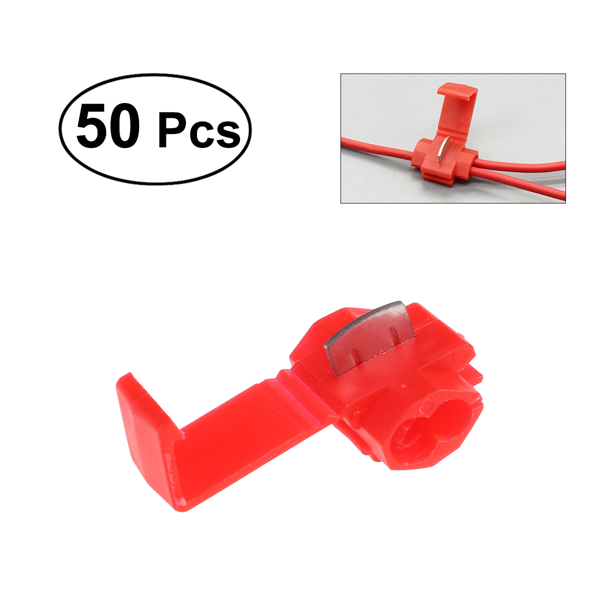 Himition 50pcs Red Electrical Cable Connectors Fast Quick Splice Lock ...