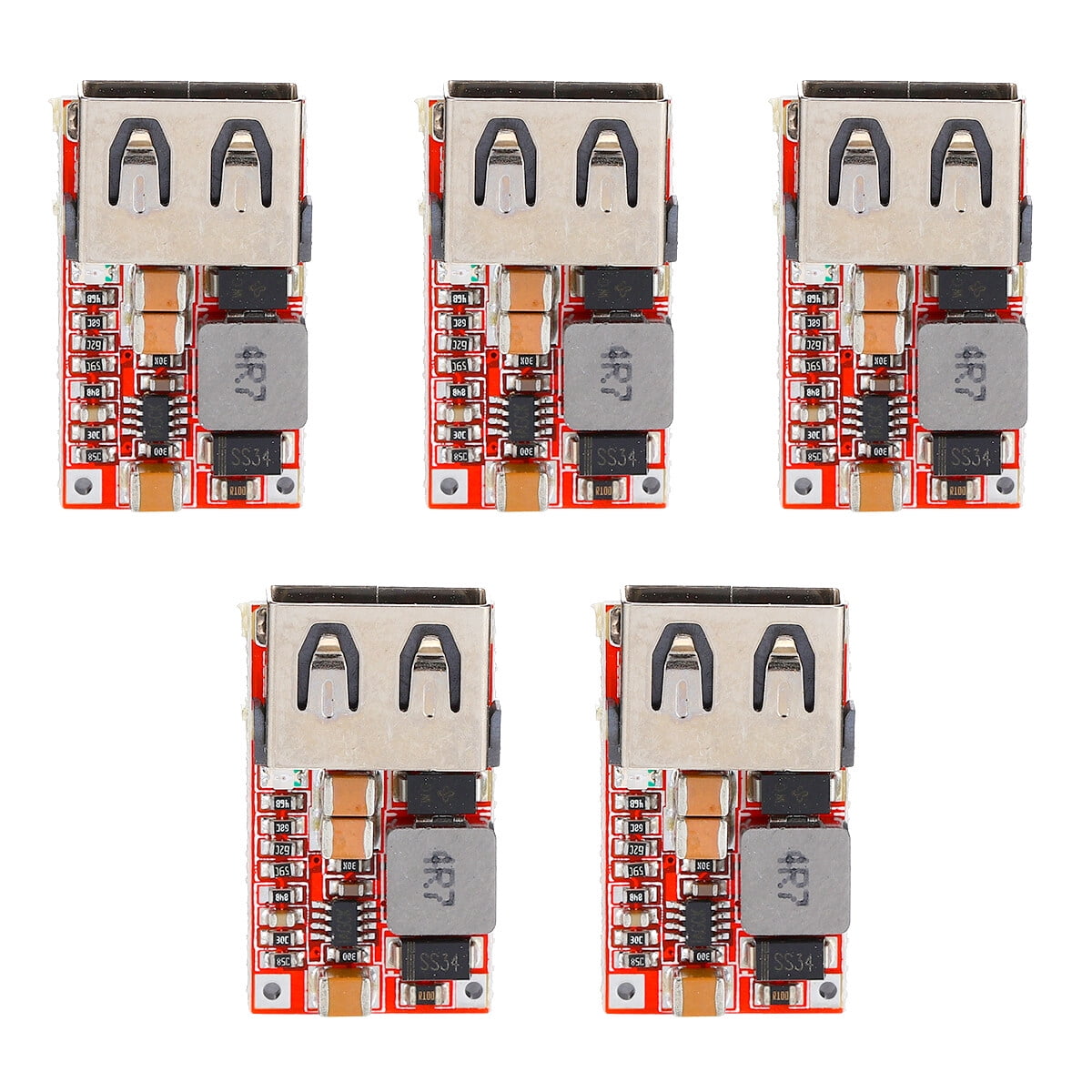 Himition 5pcs DC-DC USB Buck Module 6-24V 12V/24V to 5V 3A USB Charger ...