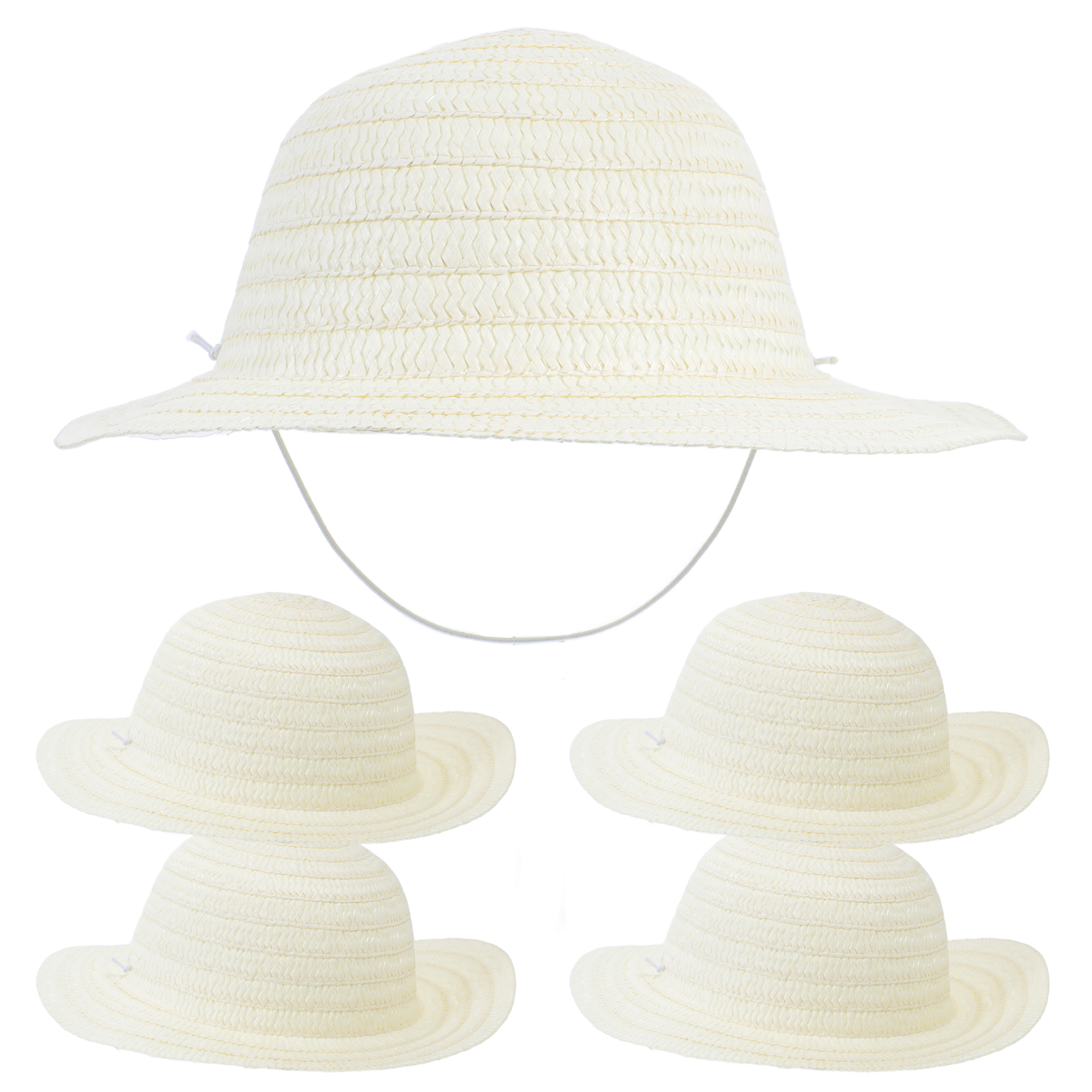 Himition 5pcs Doll Dressing up Straw Hat Mini Woven Doll Hat Round Top ...