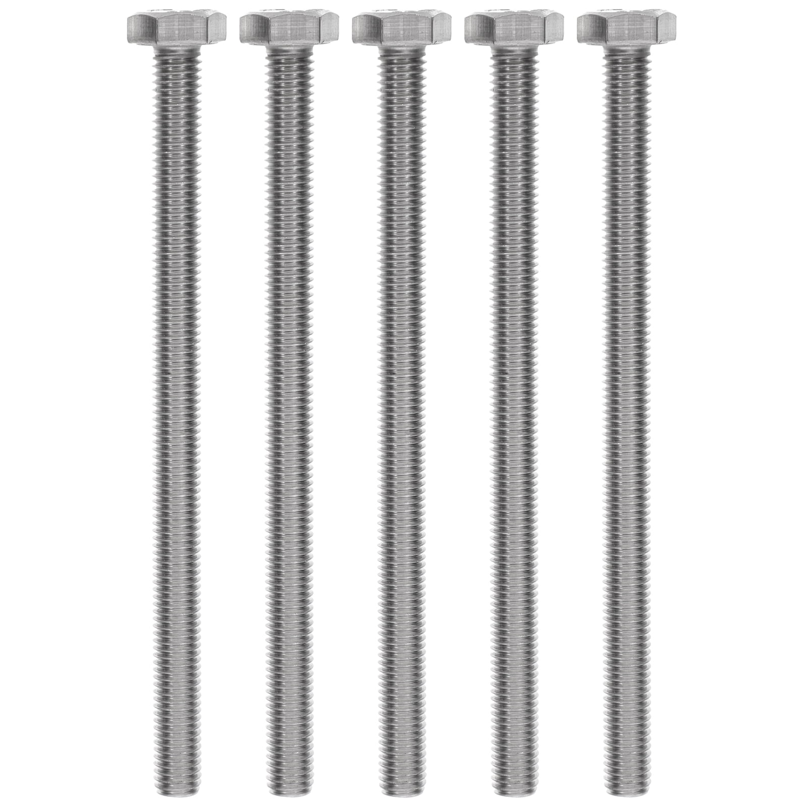 Himition 5pcs Hex Head Bolt Fully Threaded Hex Bolts Flat Head Bolt 304 ...