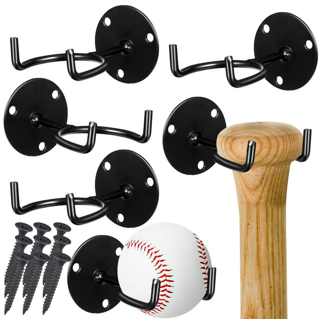 Himition 6 Pcs Baseball Bat Holders Multipurpose Sturdy Bat Racks Wall ...