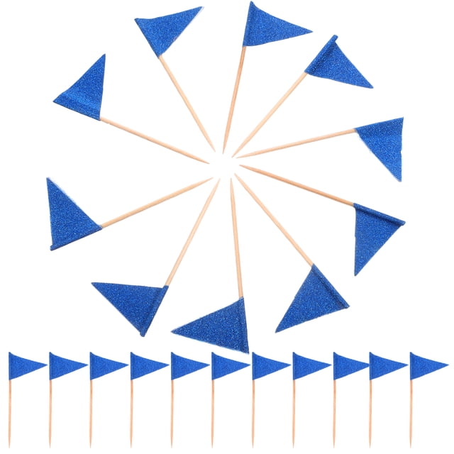 Himition 60pcs Cupcake Toppers Flags Mini Small Triangle Flags ...