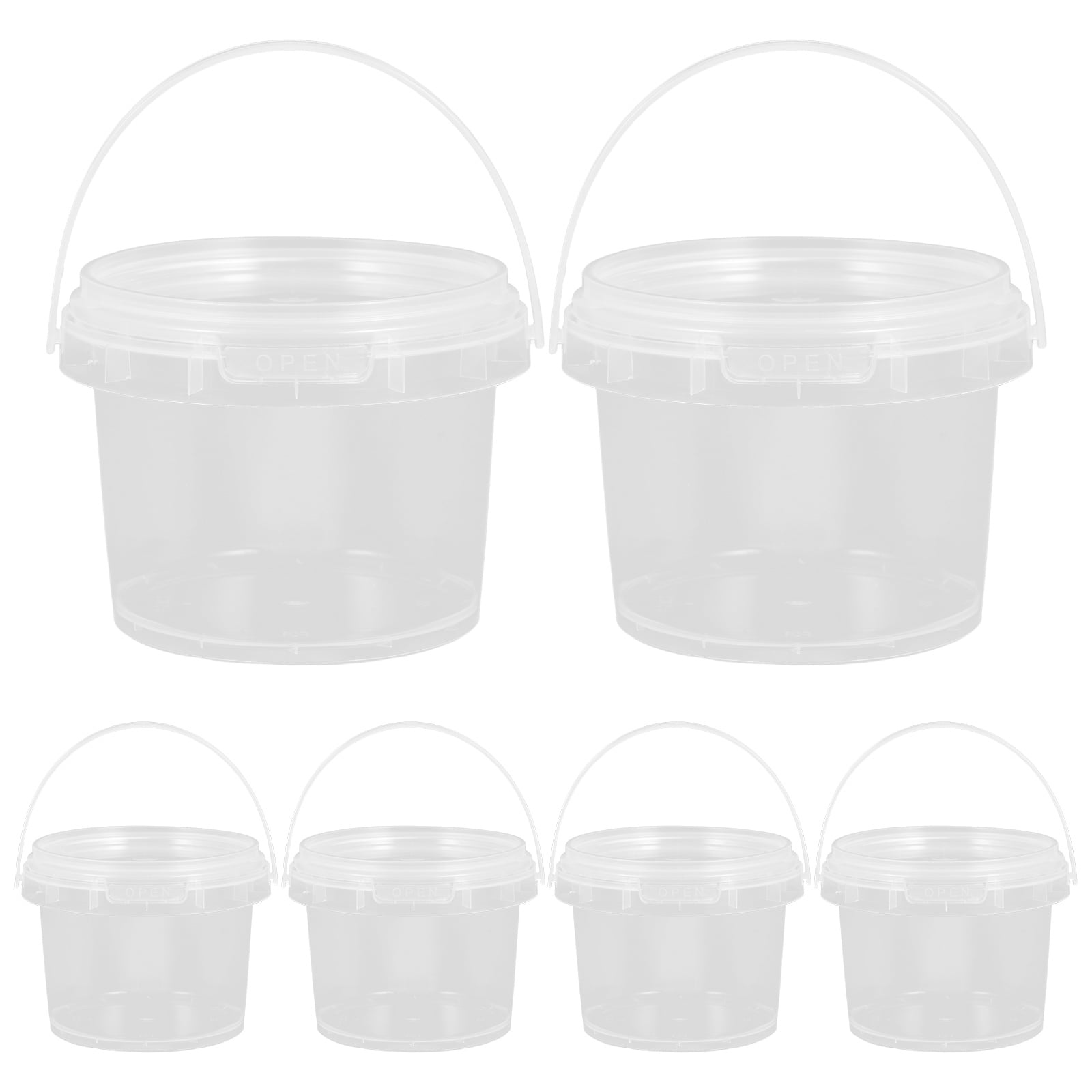 Himition 6pcs Beverage Buckets with Lid and Handle Fruit Juice ...