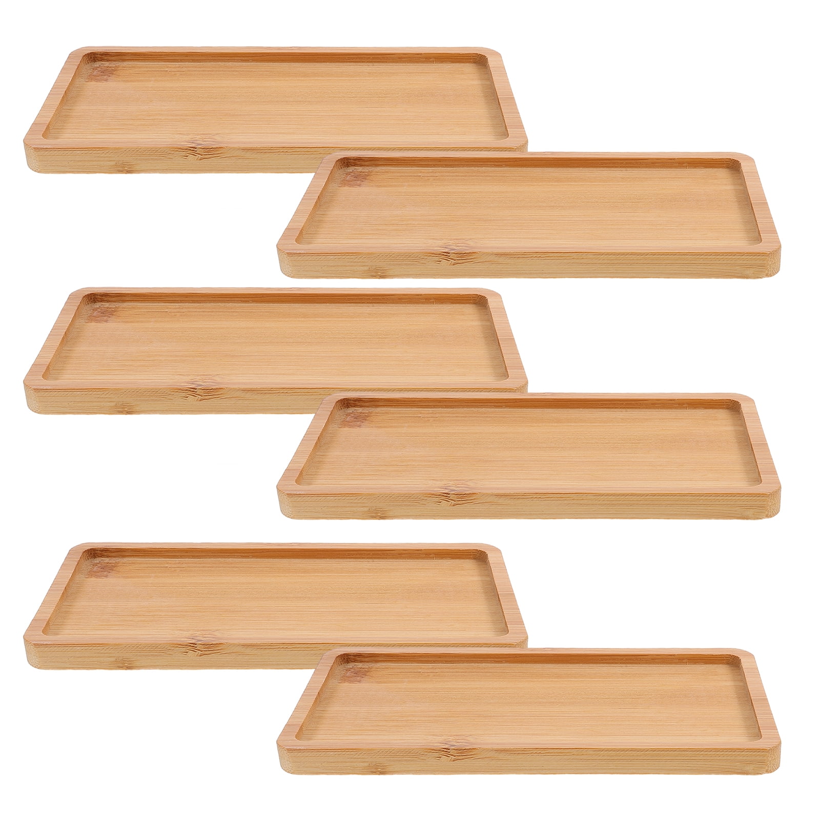 Himition 6pcs Wood Serving Trays Wooden Tray Wood Serving Board ...