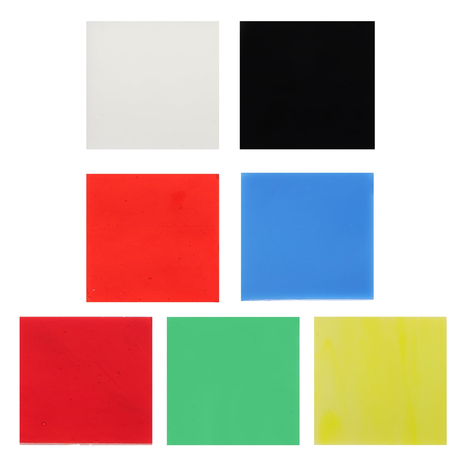Himition 7pcs Colors Square Glass Sheet Colorful Glass Fusing Glass ...
