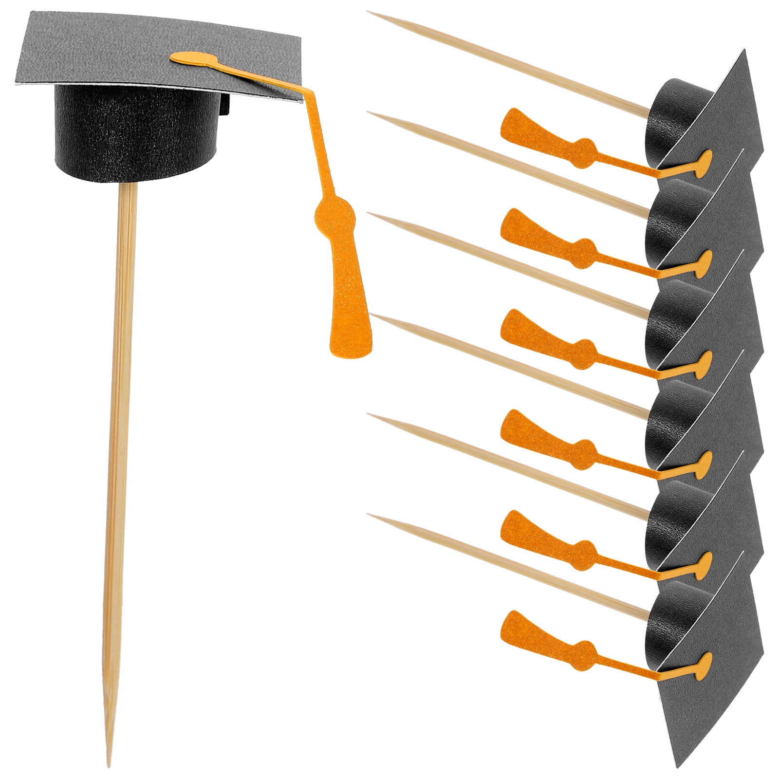 Himition 7pcs Graduation Cap Cupcake Toppers Graduation Party Dessert ...