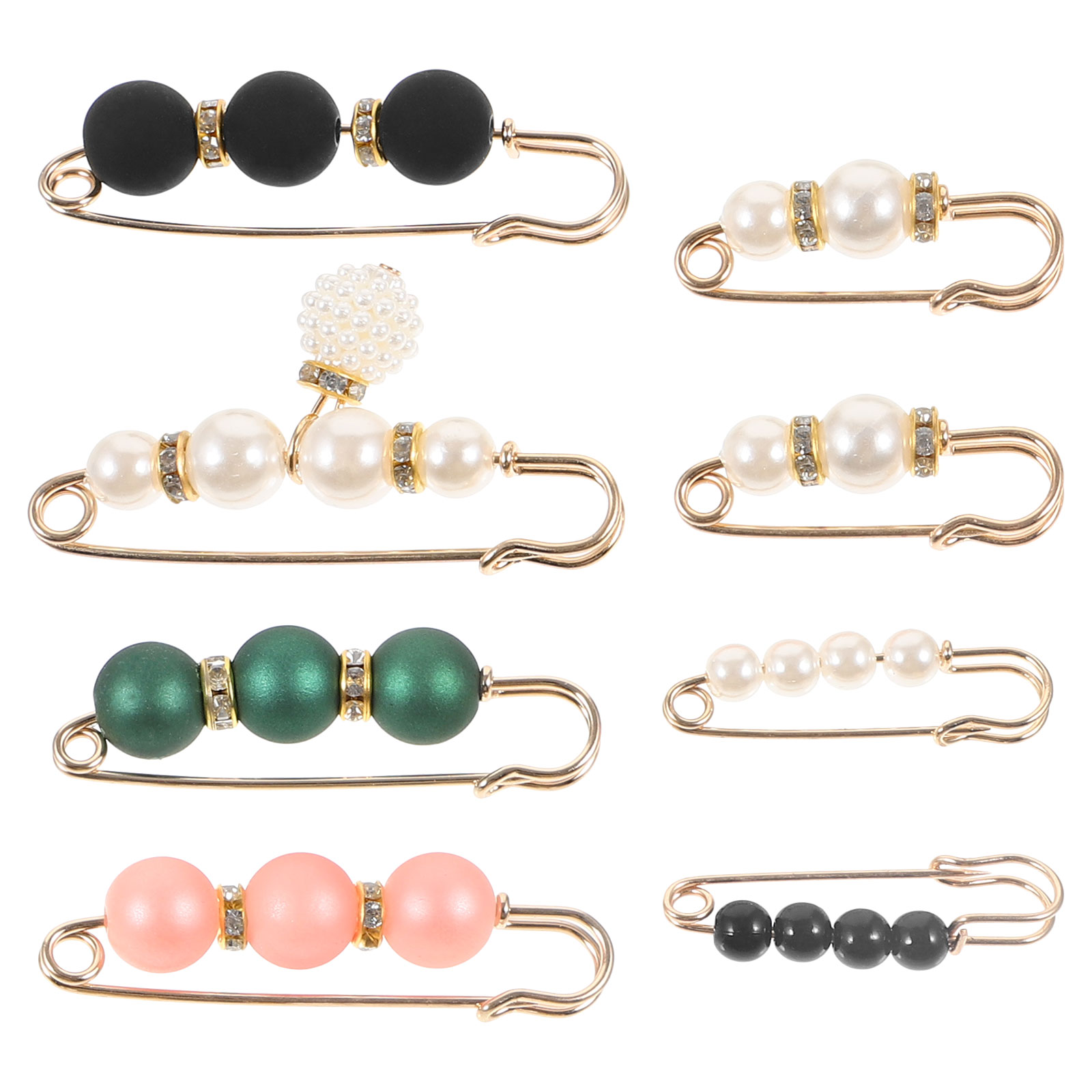 Himition 8pcs Artificial Brooch Sweater Shawl Clip Waistband Pin Faux ...