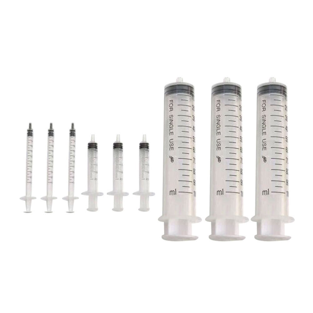 Himition 9pcs 1ml, 2ml and 10ml Disposable Plastic Injector With Needle ...
