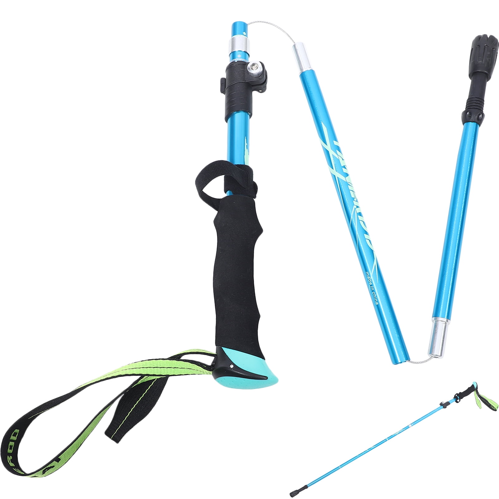 Himition Aluminum Alloy 5 Sections Walking Stick Foldable Telescopic ...