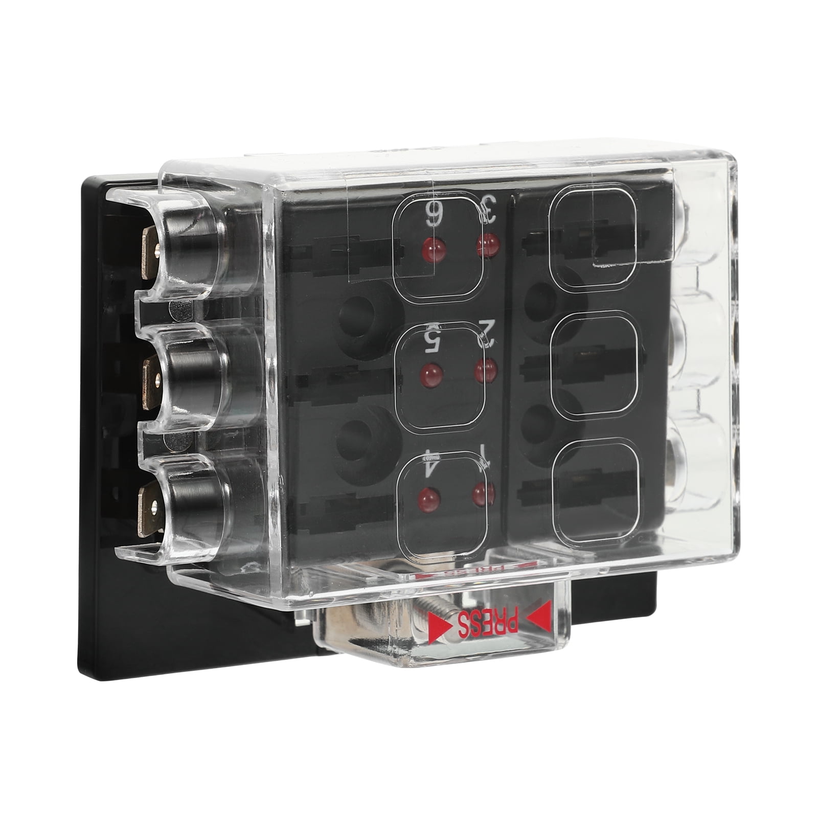 Himition Automotive Fuse Block Boat Fuse Panel 6 Way Fuse Block ...