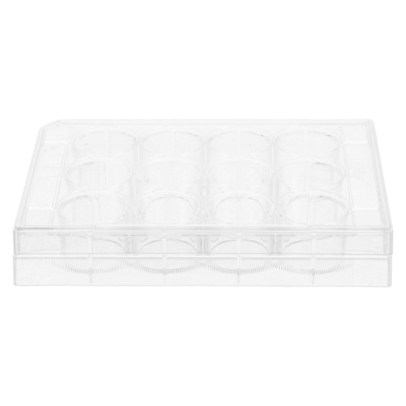 MLINS Transparent Polystyrene Culture Plate for Lab Use with Lid 12 ...