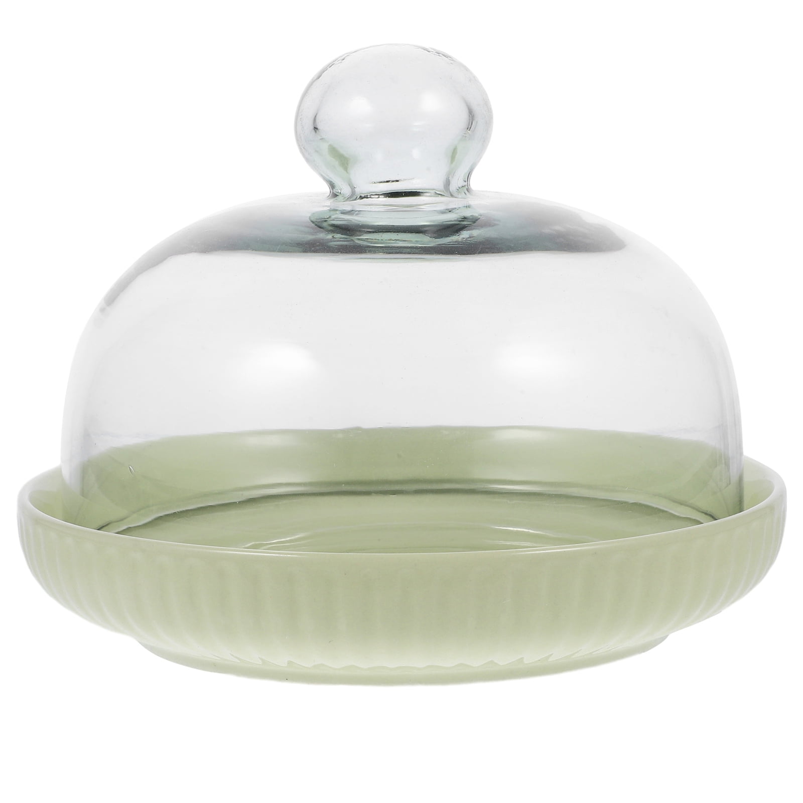 Himition Clear Display Tray With Glass Cloche Dessert Cupcake Storage ...