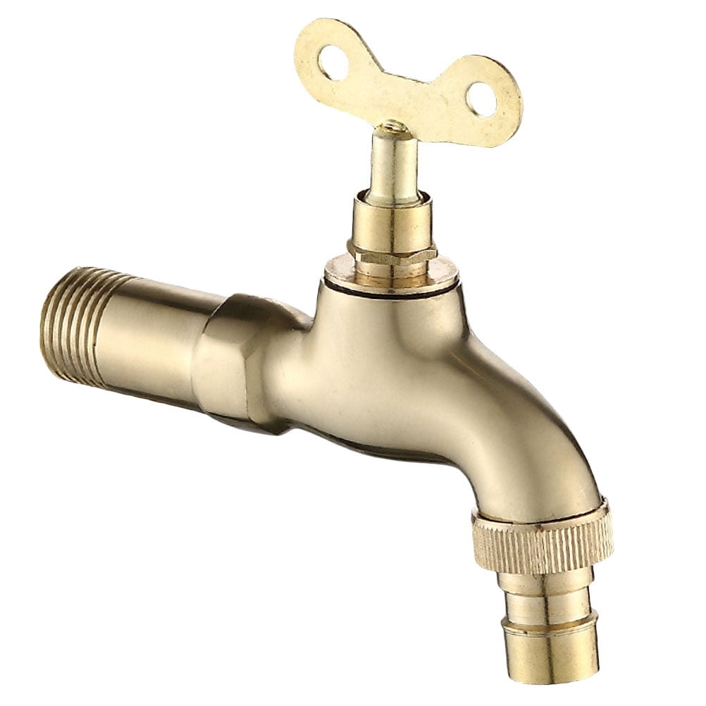 Himition Copper Faucet With Key Washing Machine Faucet Quick Open Tap ...