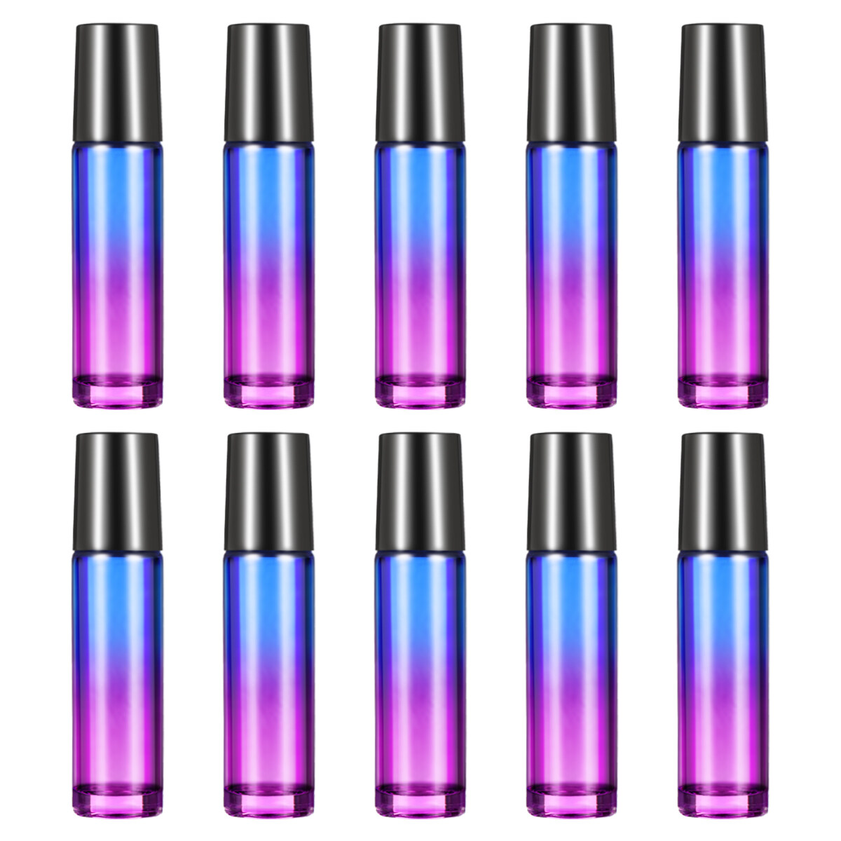 Himition ROSENICE 10pcs 10ML Glass Roller Balls Gradient Roller Bottles with 2pcs Opener Pry ...