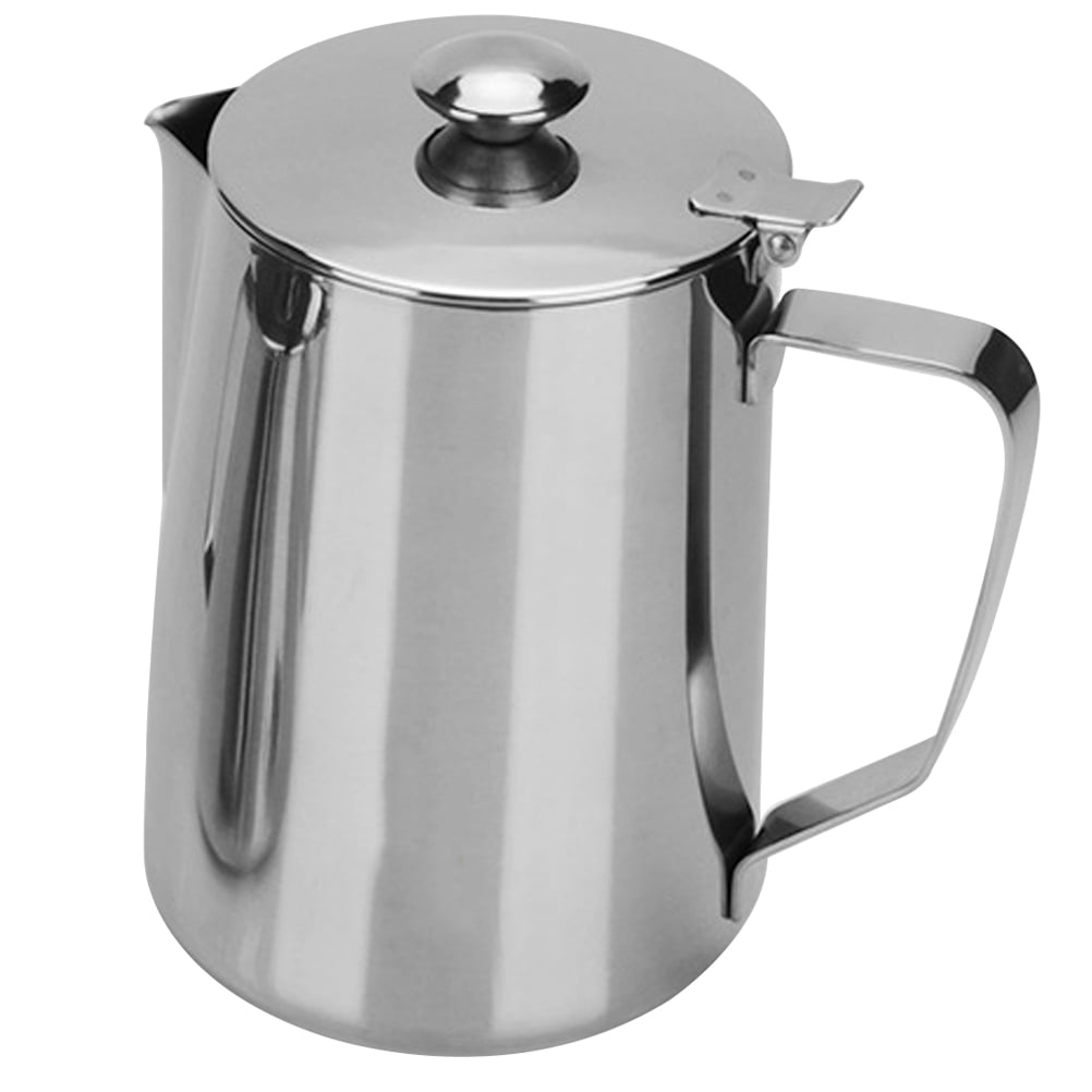 FELTECHELECTR Latte Milk Pitcher Silver Stainless Steel Measuring ...