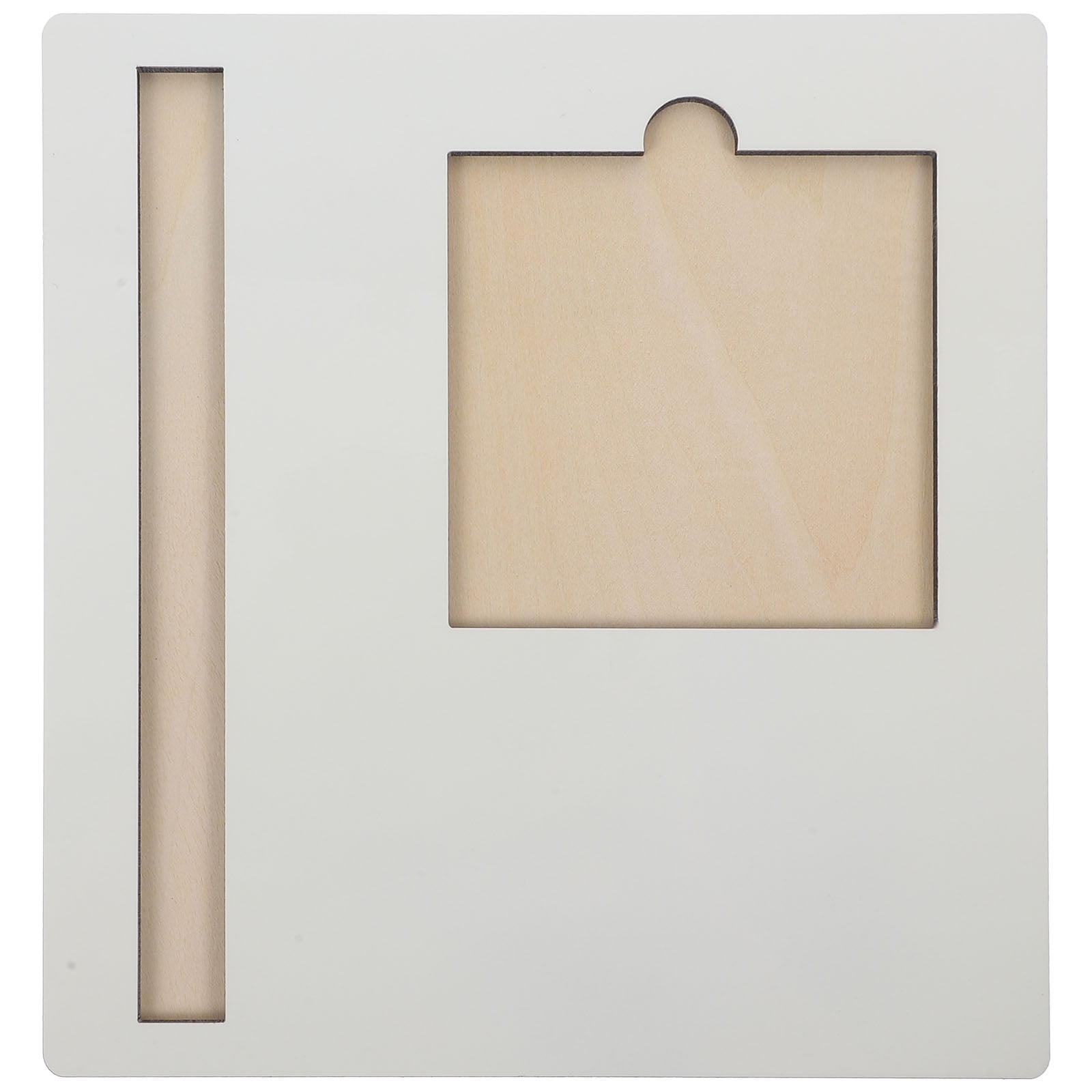 FELTECHELECTR Sticky Memo Pad Tray White Wooden 1Pcs 7.6x6.9x0.2In ...