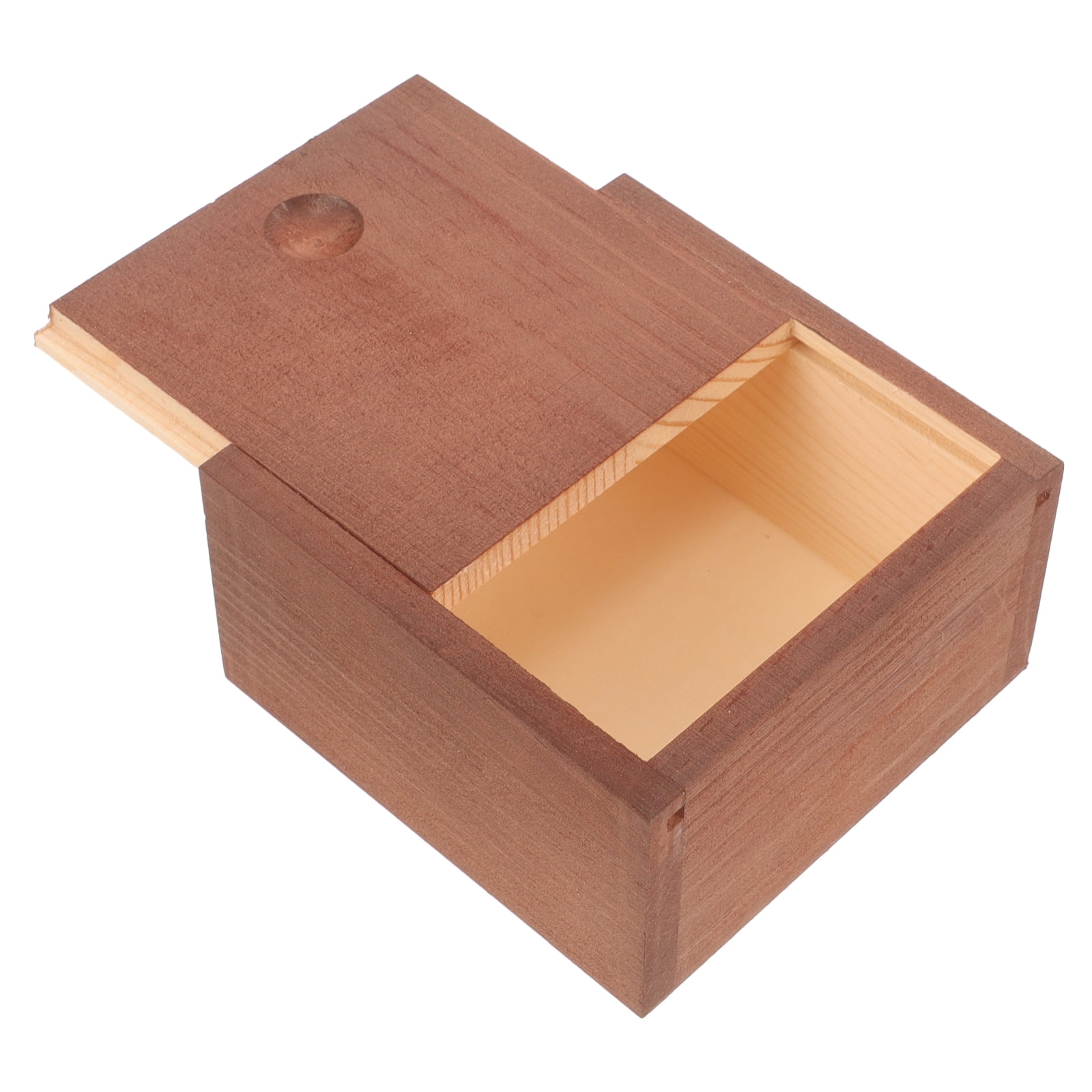 Wood Soap Storage Box with Slide Lid 1 Set Wooden Gift Box for Earphone ...