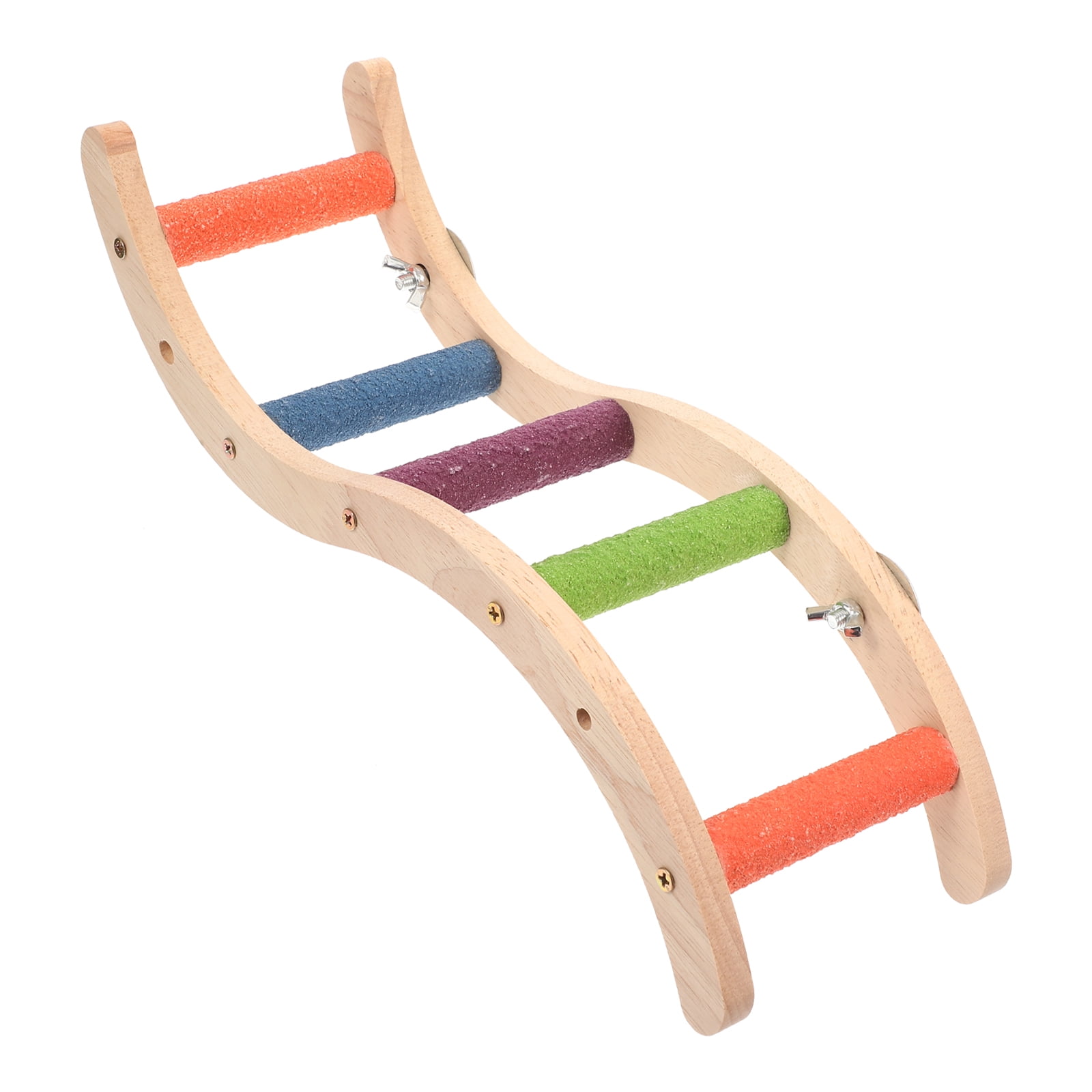 Himition Wooden Parrot Ladder Budgerigar Ladder Toy Bird Training ...