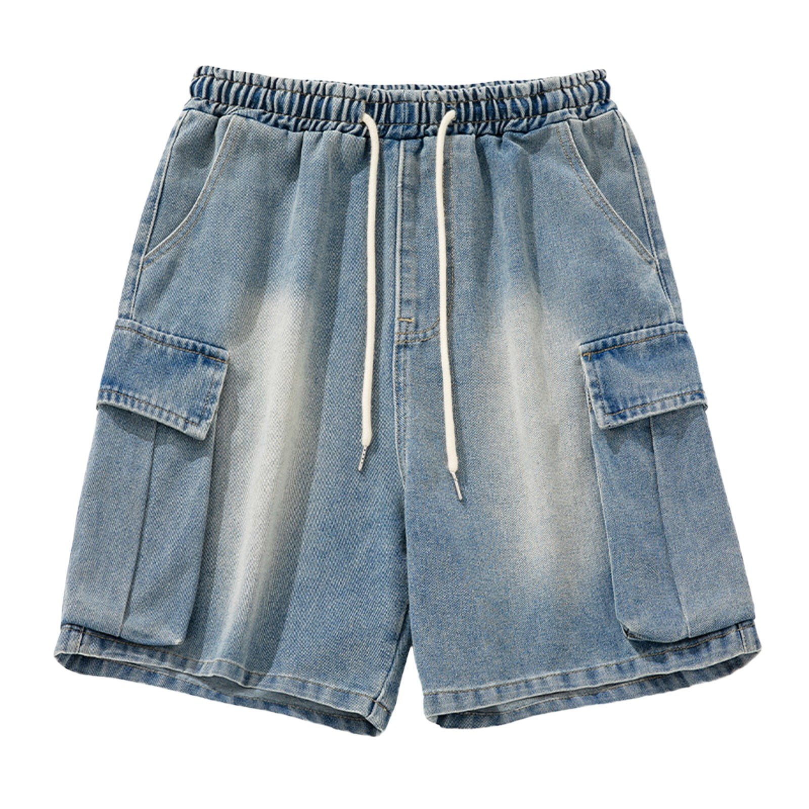 Himmake Men's Cargo Shorts - Cargo Jeans with Zipper Pockets Plus Size White Shorts Swim Suits ...