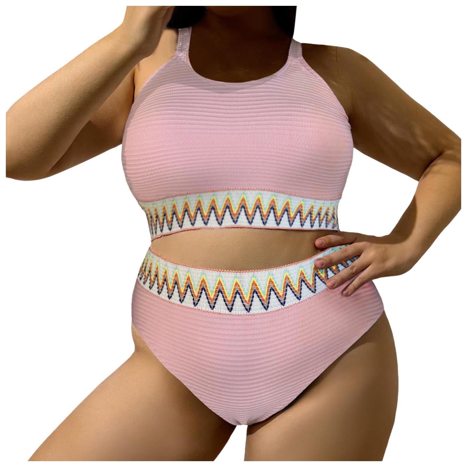Himmake Swimsuits For Large Busted Women Plus Size Thong Bikini Push