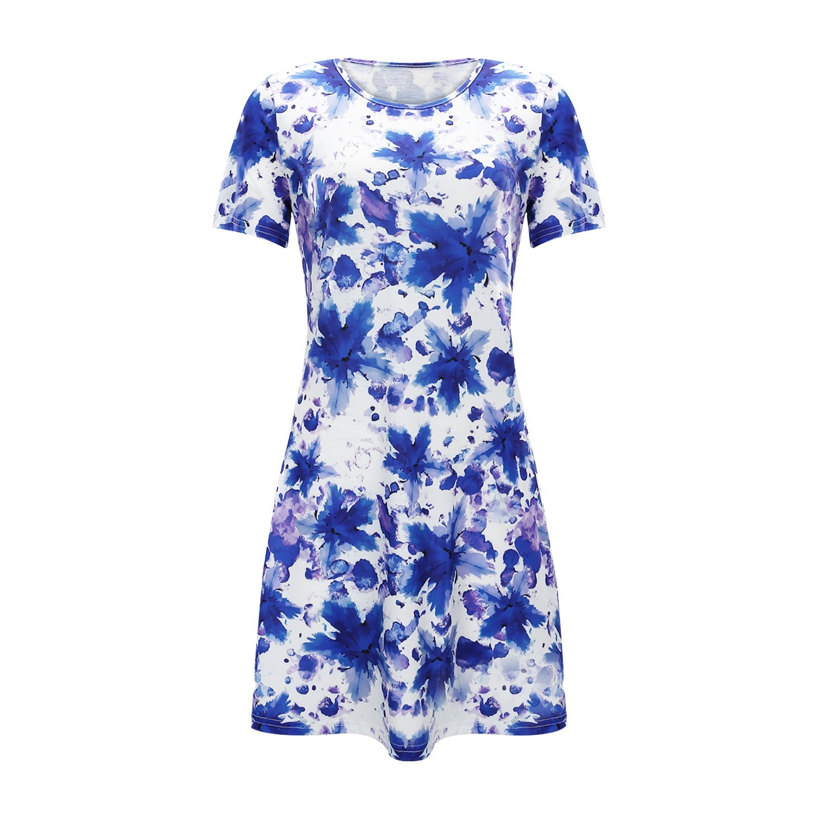 Himmake Womens Summer Short Sleeve With Pocket Casual Soft Dress