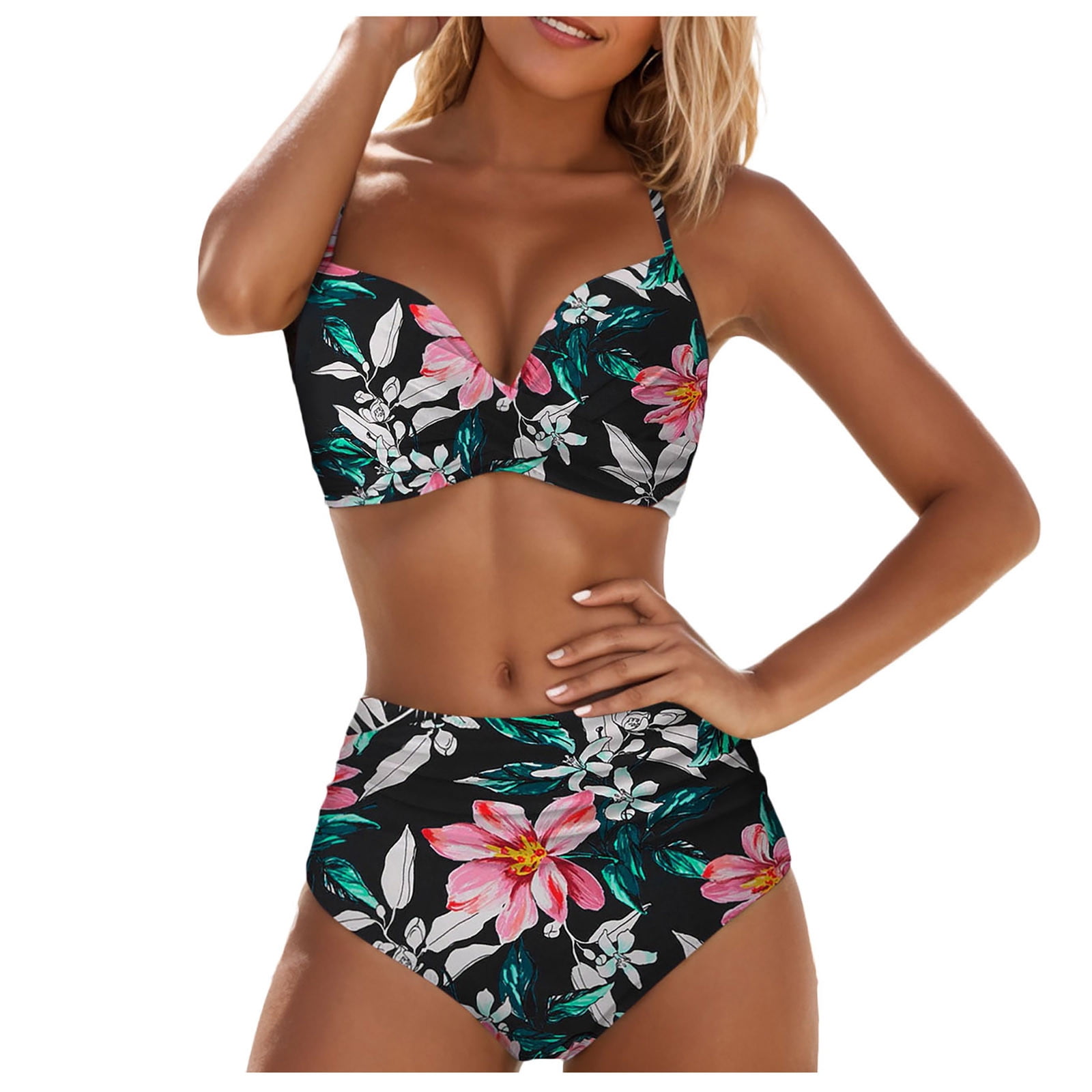 Himmake Womens High Waisted Bikini Womens Swimsuits Bikini Black Tankini Top Red Bikini Top