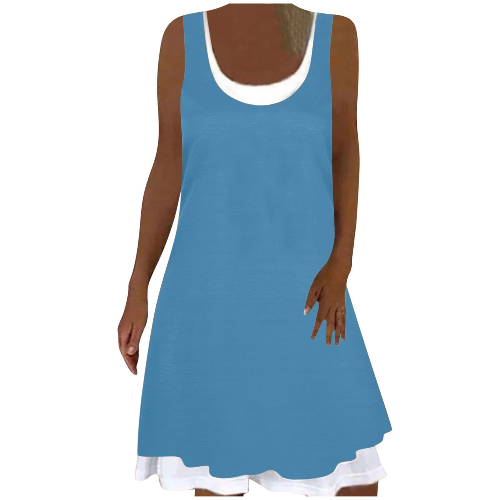 Himmake Womens Summer Dresses 2024 Daily Party Beach Round Neck Maxi