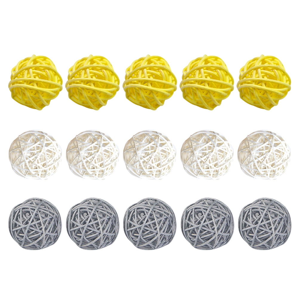 Hims 15pcs Weave Rattan Ball Creative DIY Crafts Decorative Ball Layout ...