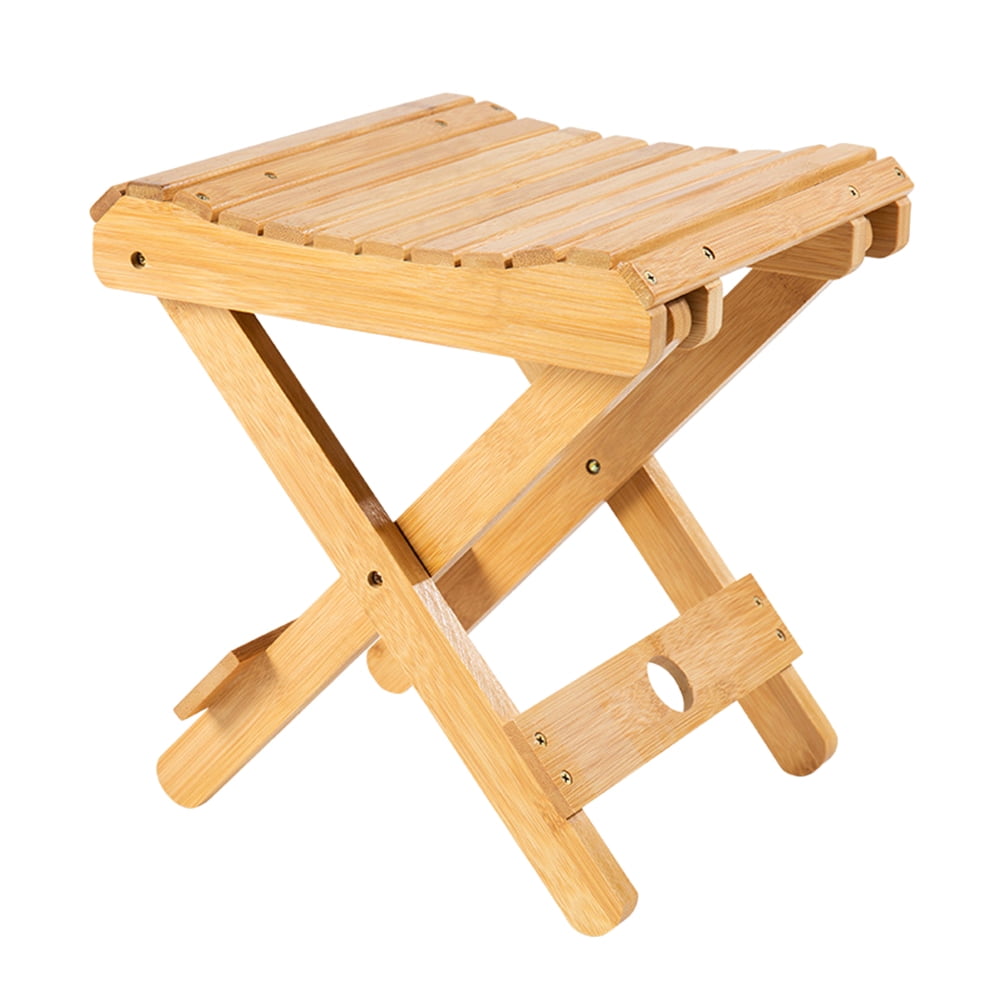 Hims 1PC Bamboo Folding Stool Portable Small Stool Multi-purpose Low ...