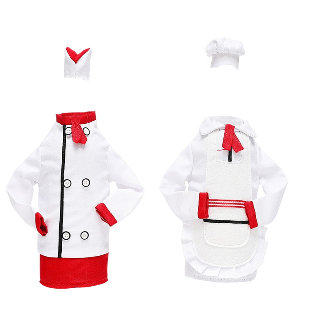 Hims 2 Sets Christmas Chef Clothing Bottle Covers Creative Wine Bottle ...