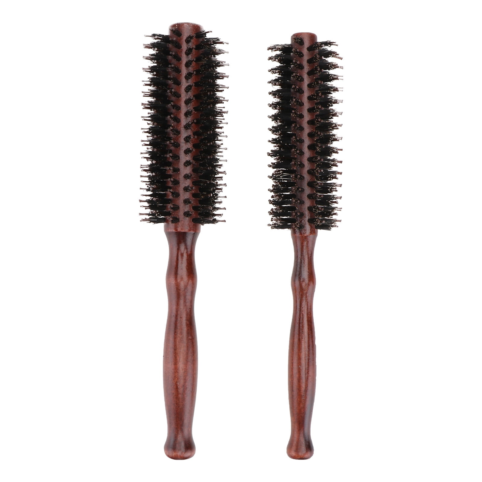 2pcs Natural Bristles Hair Brush Round Curling Combs with Wood Handle ...