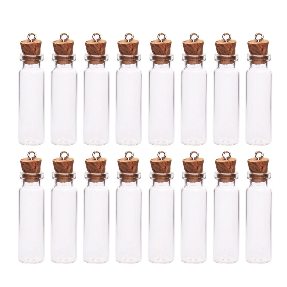 Hims 50Pcs 2ml Clear Small Mini Glass Jars DIY Wish Bottles For Message ...