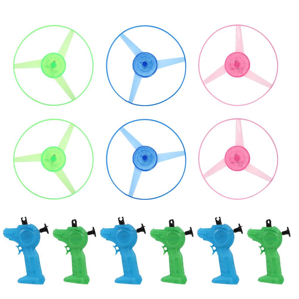 Hims 6 Sets Pull String Flying Disc Launcher Toys Children Educational ...